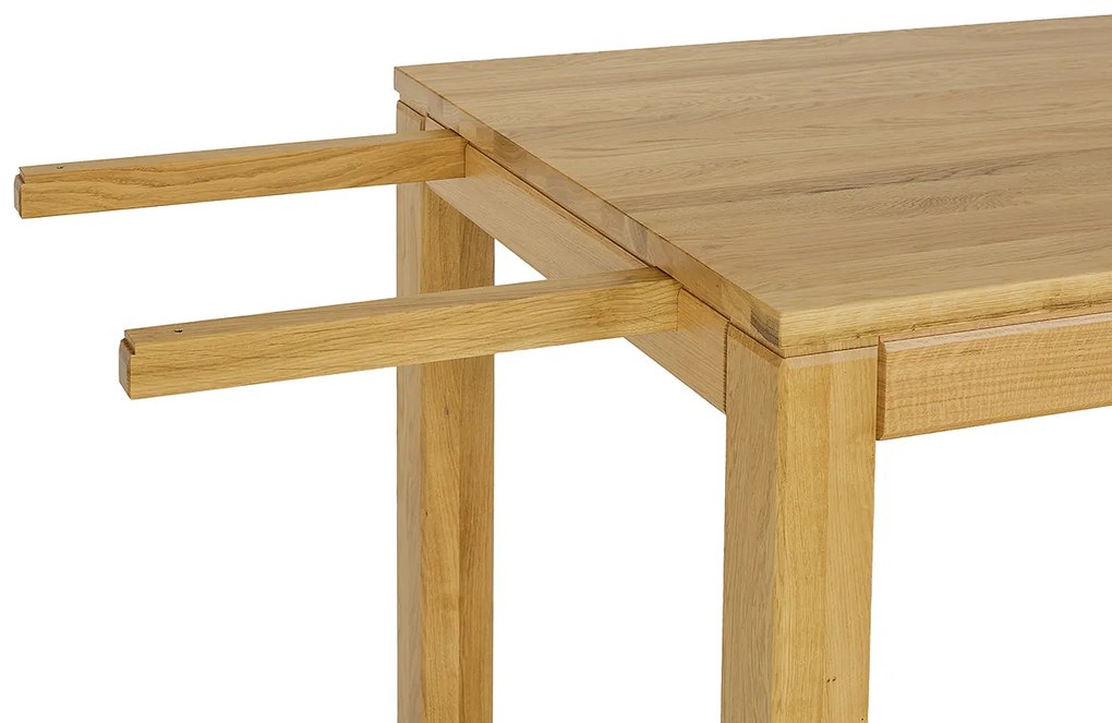Drewmax ST302 180+45 cm dřevěný rozkládací jídelní stůl masiv dub