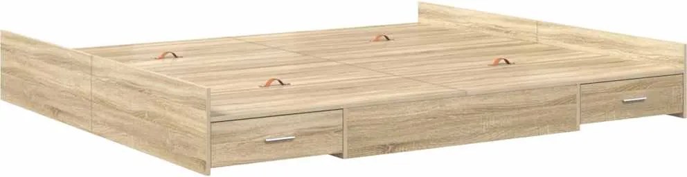 Rám postele s úložným prostorem s čelo Sonoma dub 200 x 200 cm 3335263