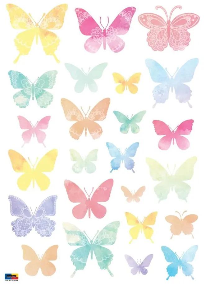 Sada 24 samolepek Ambiance Artistic Butterflies