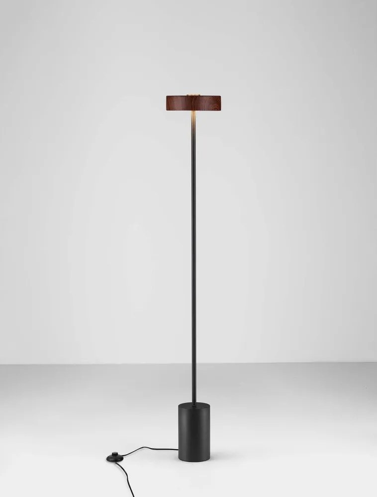 Černá/v tmavě přírodní barvě kovová LED stojací lampa (výška 135 cm) Thea – Nova Luce