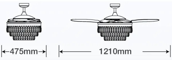FANAWAY 212923 - LED Stropní ventilátor VEIL 6xE14/4,5W/230V chrom + DO