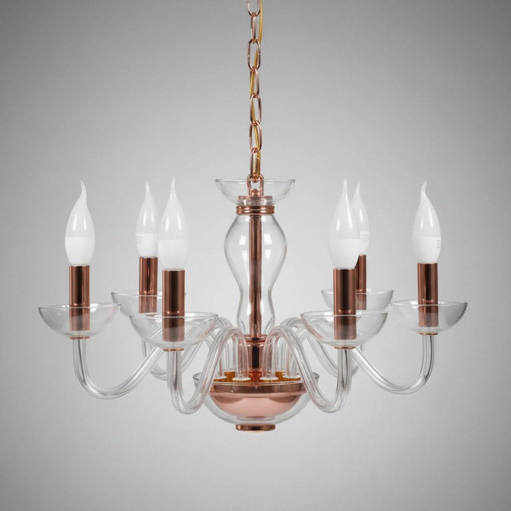Toolight Toolight, stropní lampa na zavěšení 6xE14 APP1081-6CP, růžové zlato, OSW-00681