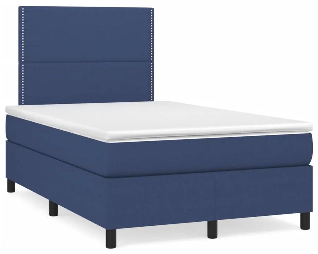 Box spring postel s matrací a LED modrá 120x190 cm textil,  3270196