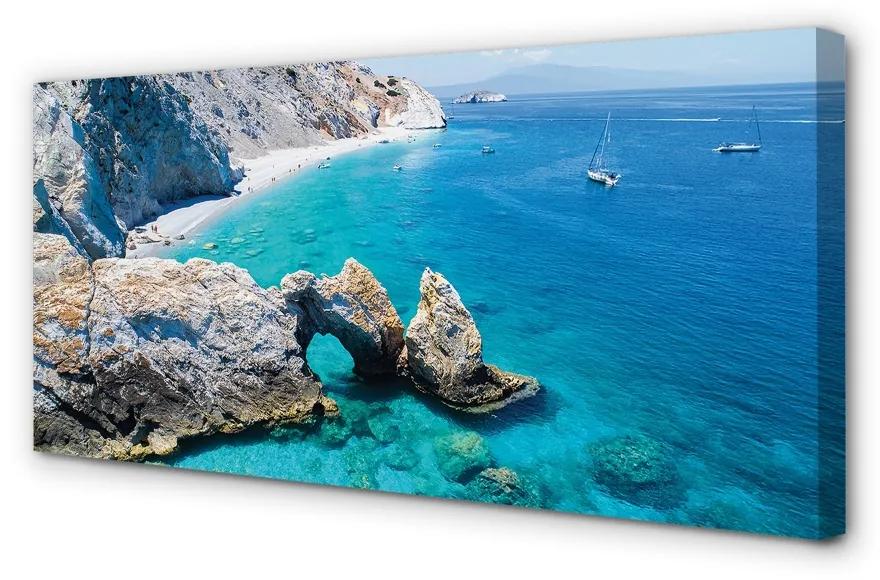 Obrazy na plátně Řecko Beach břehu moře 120x60 cm