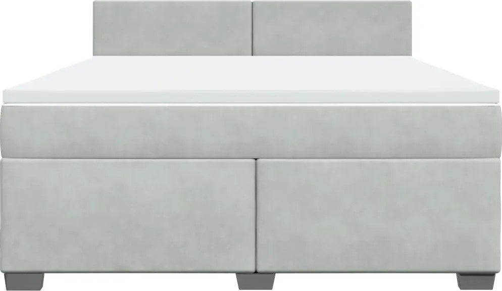 Box spring postel s matrací světle šedá 180x200 cm samet 3288672