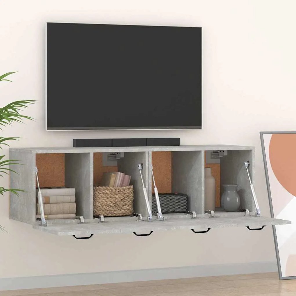 Nástěnné skříňky 2 ks betonově šedé 80 x 35 x 36,5 cm kompozit 3115655