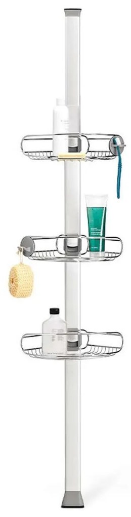 Simplehuman - Rohová tyč s nastavitelnými poličkami, matná ocel BT1109DC