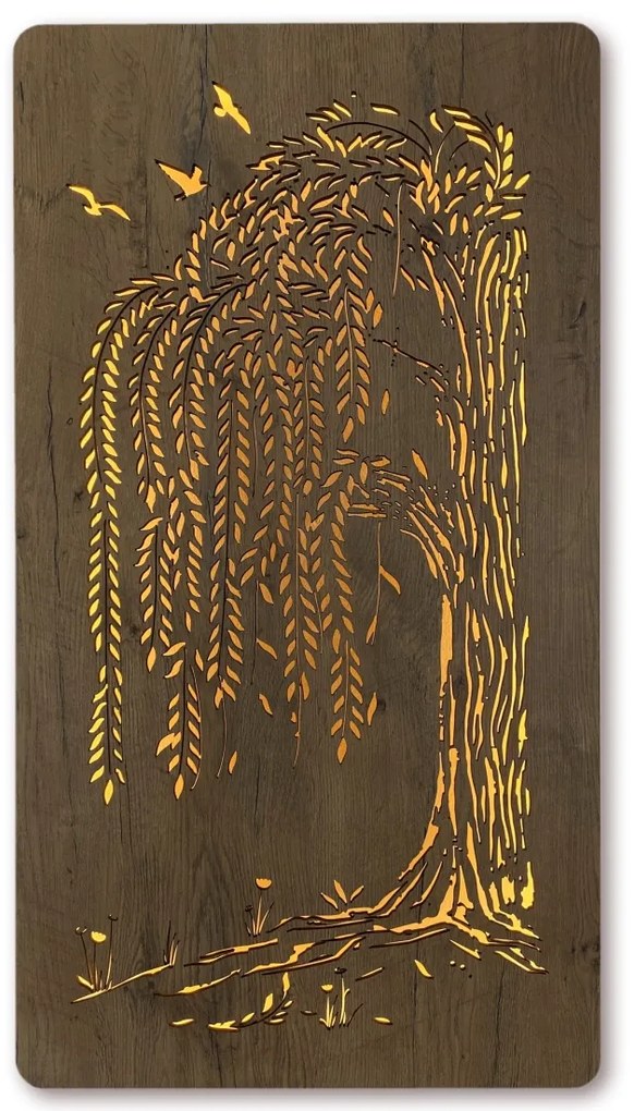 Li-Go "Vrba" světelný obraz 230V 55x100cm provedení povrchu: bílá