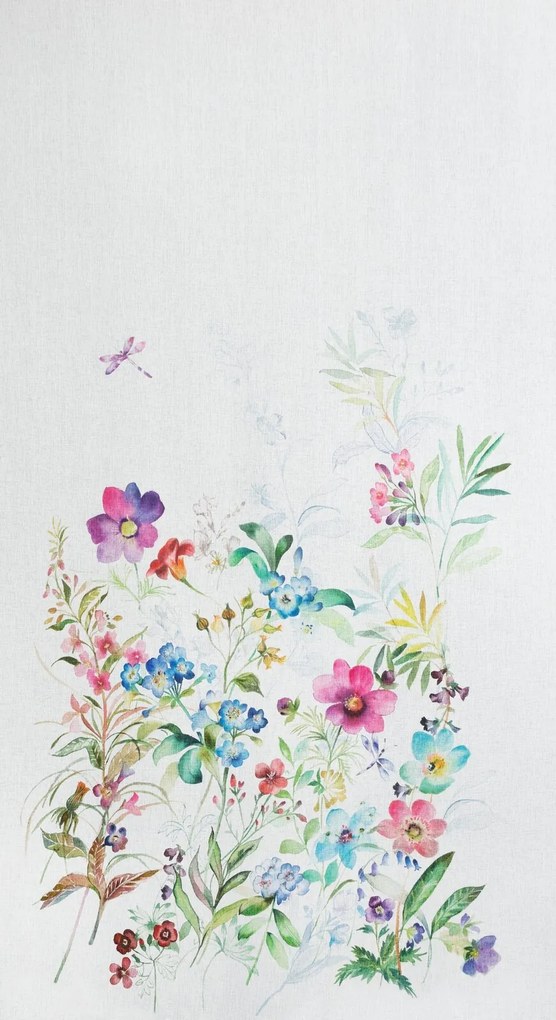 ZÁCLONA NA KROUŽCÍCH SPRING 140X250 CM VZOROVANÁ