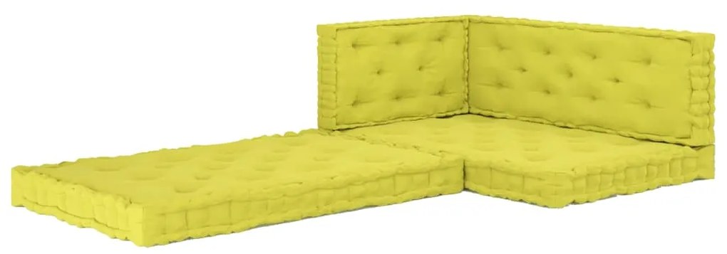 3068630 vidaXL Podušky na nábytek z palet 4 ks jablkově zelené bavlna