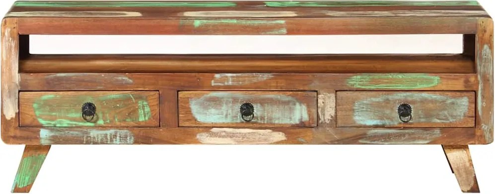 TV stolek vícebarevný 110x30x40 cm masivní recyklované dřevo 337063