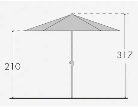 Naklápěcí středový slunečník Doppler ACTIVE TELE 340 cm- antracit