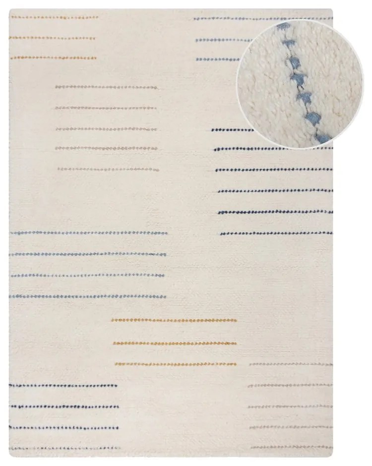 Krémový ručně tkaný vlněný koberec 200x290 cm Dottie Geometric – Flair Rugs