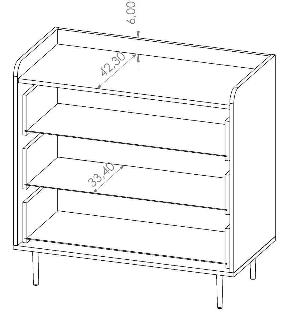 GAB Komoda NEFERTUM K3SZ, 90 cm