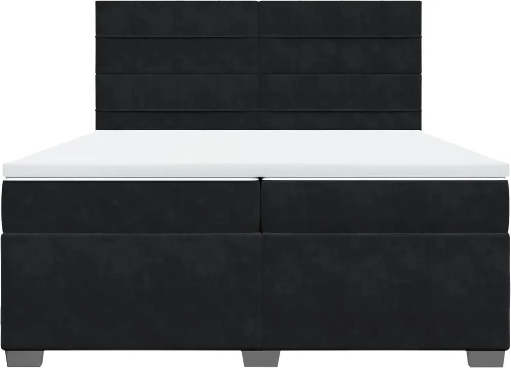 Box spring postel s matrací černá 200x200 cm samet 3291004