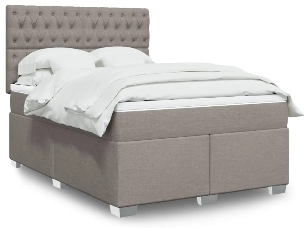 Box spring postel s matrací taupe 140x190 cm textil 3290494