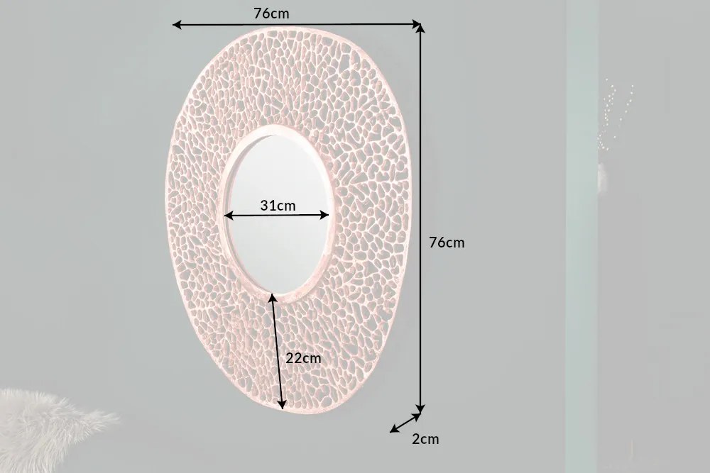 Nástěnné zrcadlo Lance S 76 cm měděné