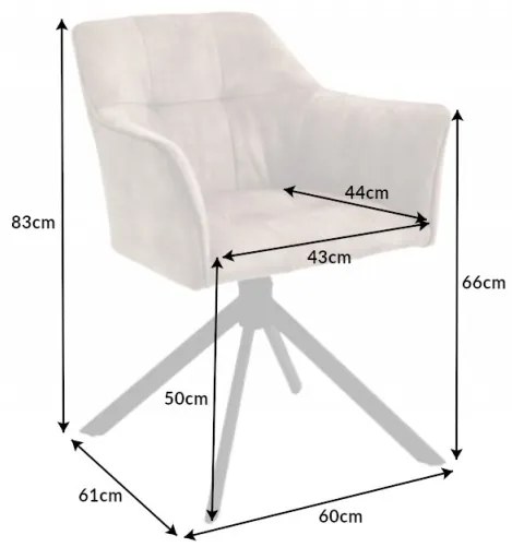 Chair Loft champagne samet otočný/ 42391