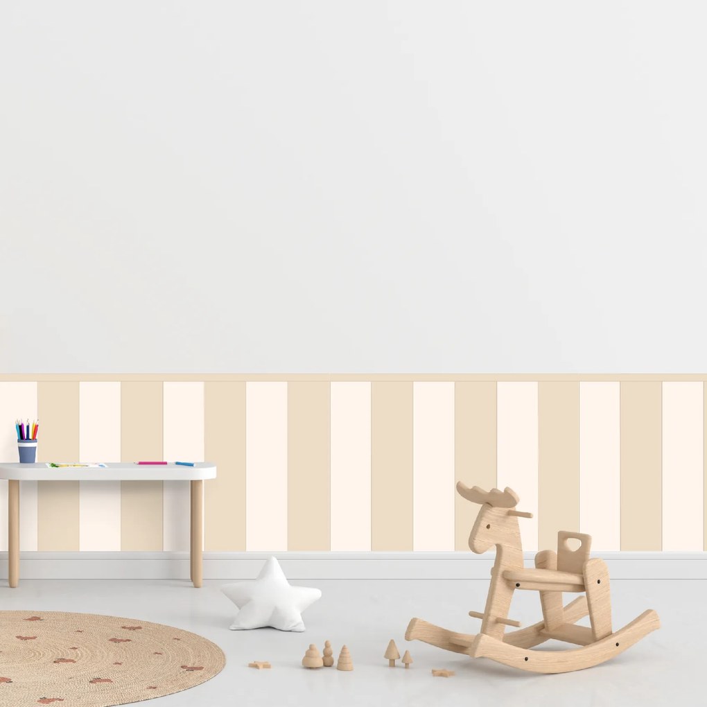 PIPPER. Textilní samolepící tapeta - Obdélník - Krémová barva Barva: Kombinace, Velikost: 60cm