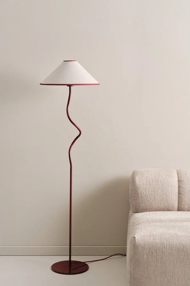Červená/bílá látková stmívatelná stojací lampa (výška 148 cm) Juliet – Jotex