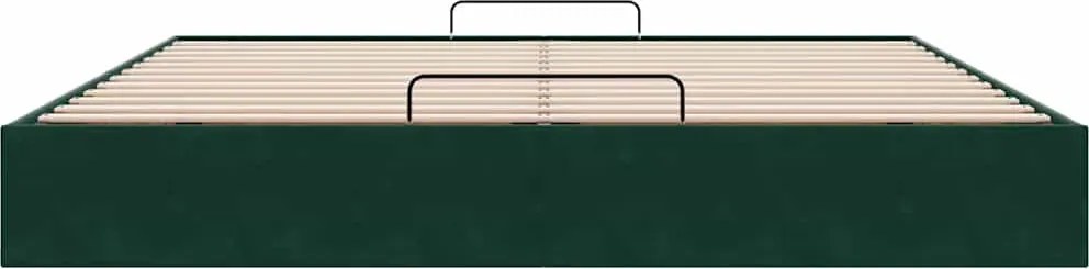 Osmanský rám postele bez matrací tmavě zelená 180x200 cm samet 3310982