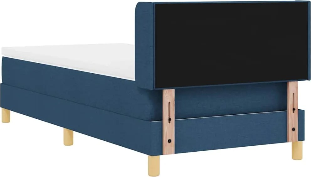 Postel s boxspringem s čelo Modrá 190 x 90 cm textil 3341271