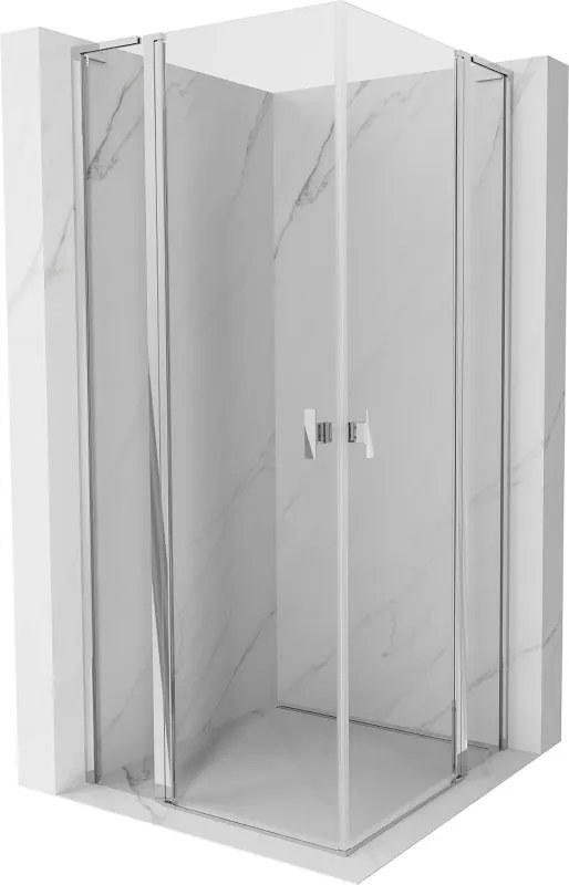Mexen, Mexen Mist L Duo výklopný sprchový kout 120 x 120 cm, průhledný, chrom - 8A4L-120-120-01-00