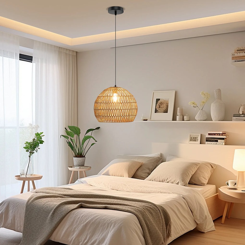 Costway Pletené závěsné svítidlo Boho stropní svítidlo