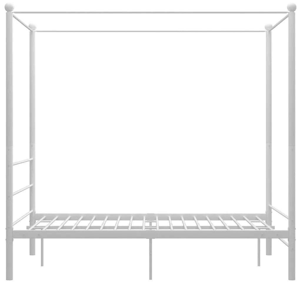 vidaXL Marketos Rám postele s nebesy bílý kovový 120 x 200 cm
