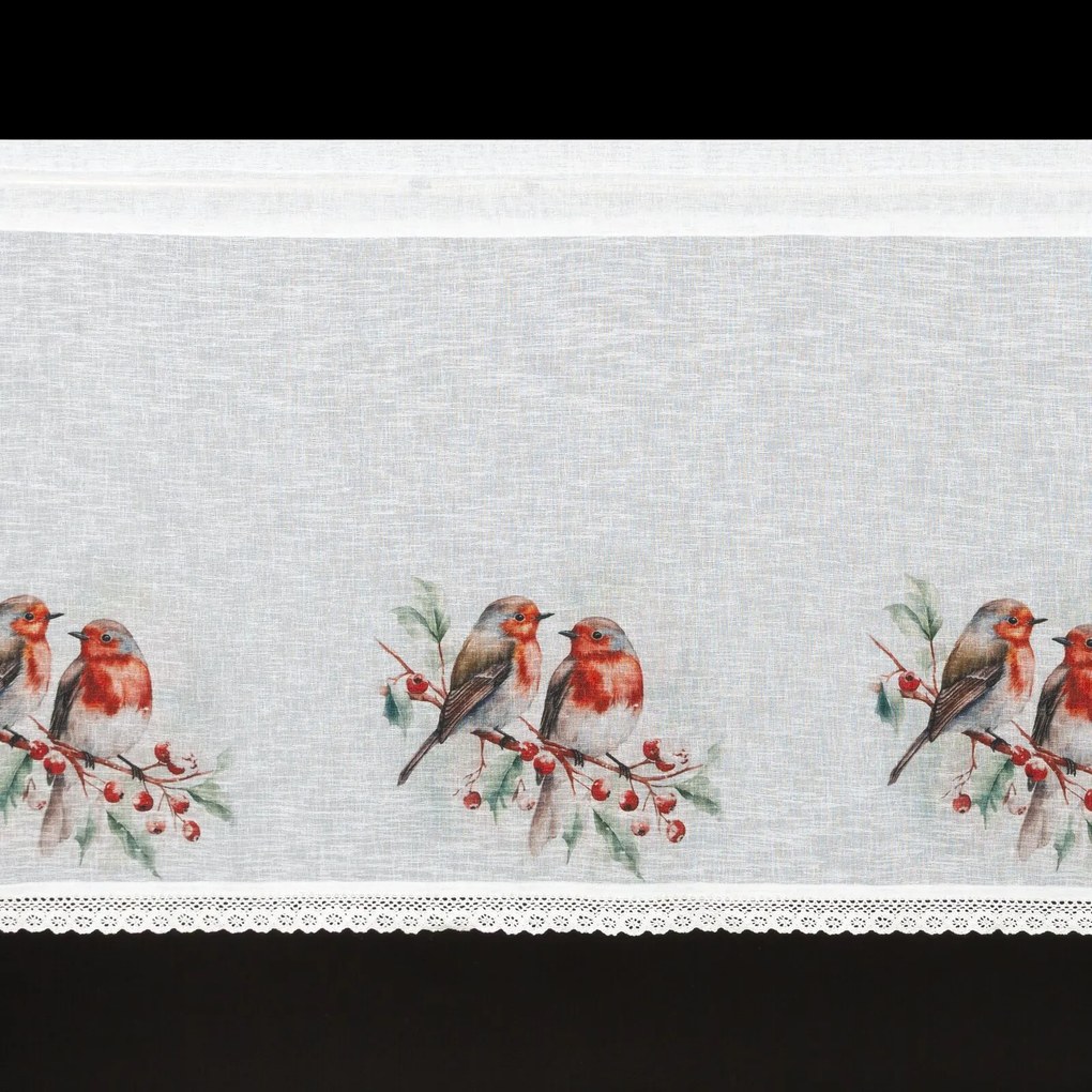 KRÁTKÁ VÁNOČNÍ ZÁCLONA NA PÁSCE XMAS10 150X60 CM VZOROVANÁ