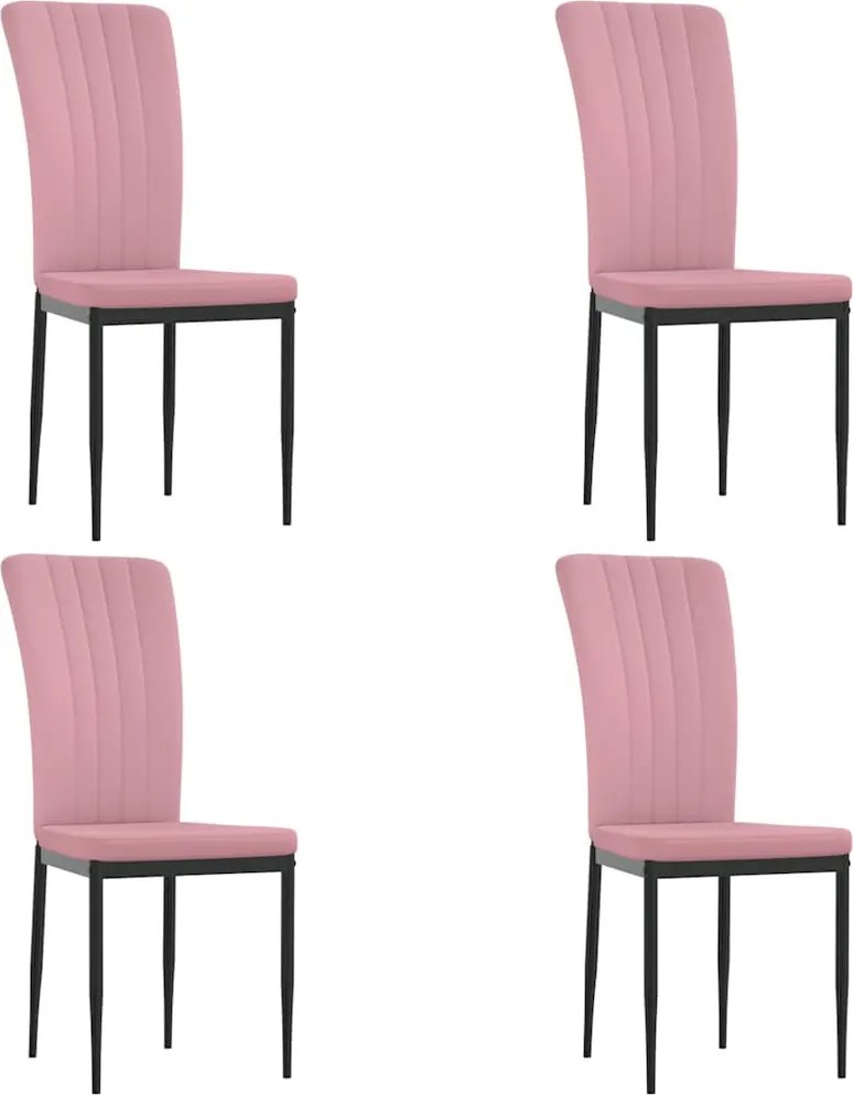 Jídelní židle 4 ks růžové samet 326108