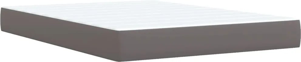 Box spring postel s matrací šedá 140x200 cm umělá kůže 3290726