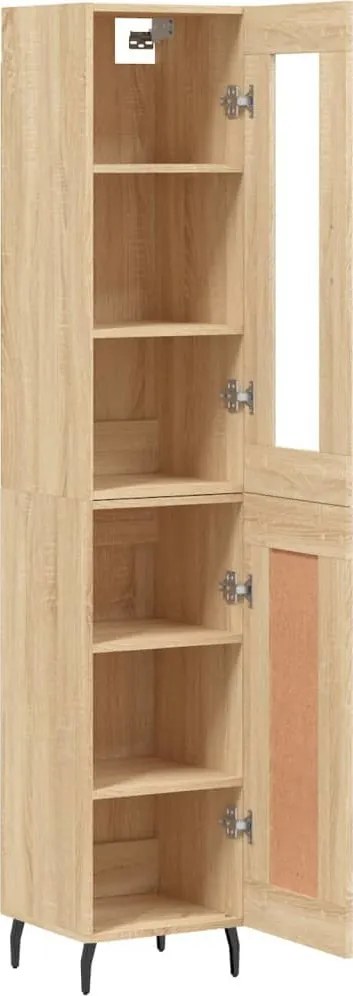 vidaXL Skříň highboard 34,5x34x180 cm kompozit [3199508] Barva: Černá