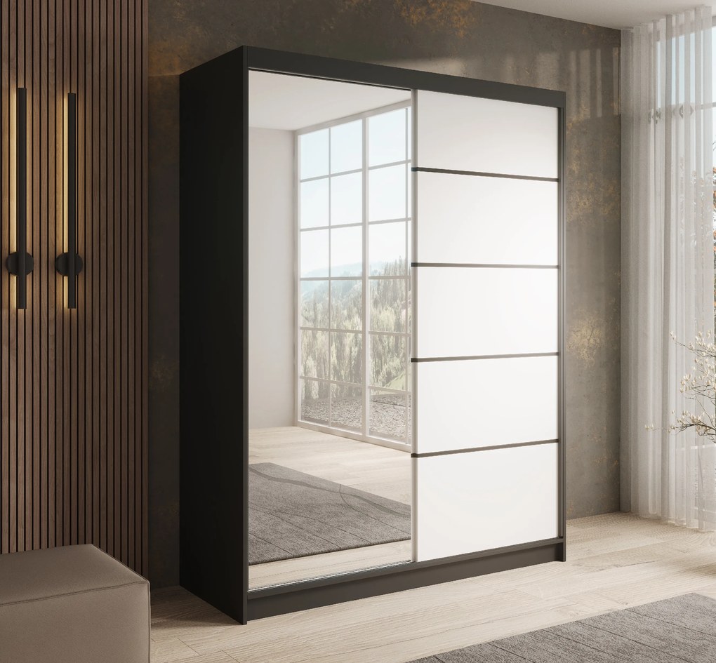 ADRK Furniture Posuvná skříň Cardi 150 SW-CAR-150-BW