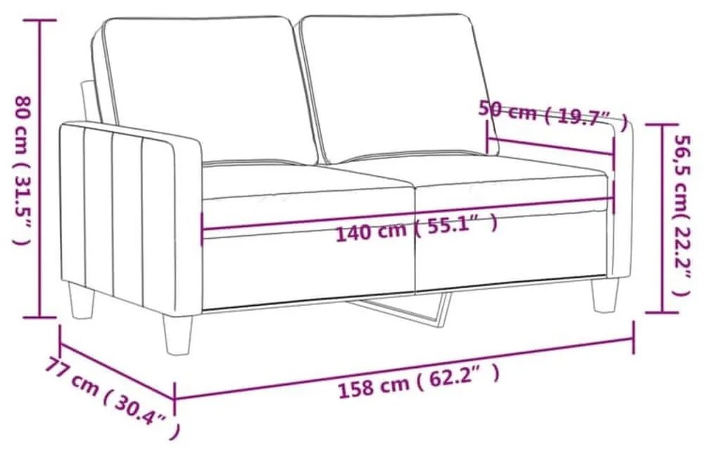 Petromila 2místná pohovka krémová 140 cm textil