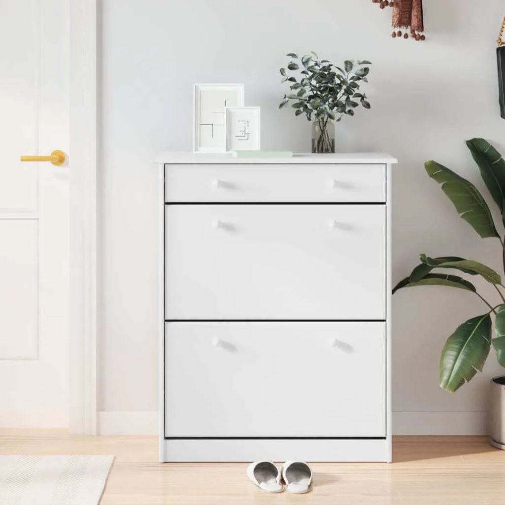 vidaXL Botník ALTA 77 x 35 x 96 cm masivní borové dřevo [353924] Barva: Přírodní