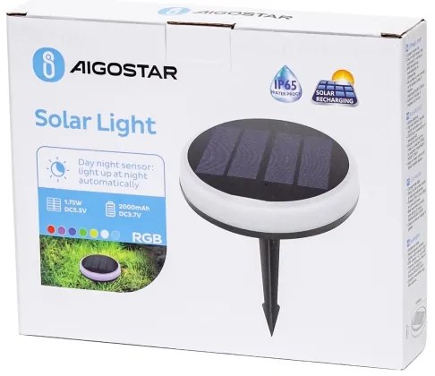 Aigostar - LED RGB Solární svítidlo LED/0,6W/3,7V IP65
