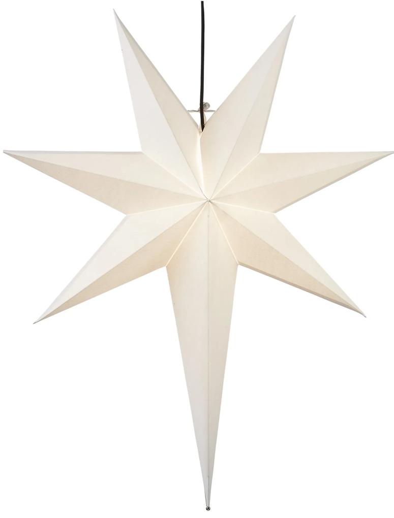 STAR TRADING Závěsná svítící hvězda Star Frozen 55cm, bílá barva, papír
