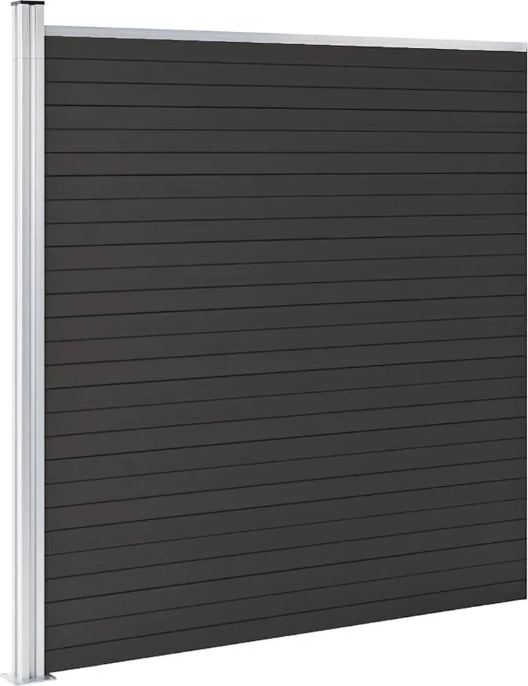 Plotový dílec WPC 175 x 186 cm černý 148973