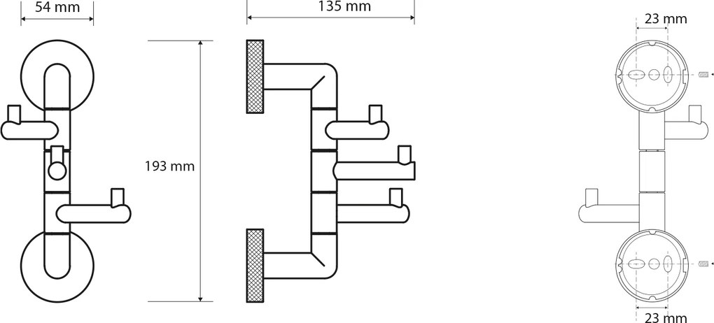 Sapho Sapho, LARISSA trojháček otočný, chrom, WS063