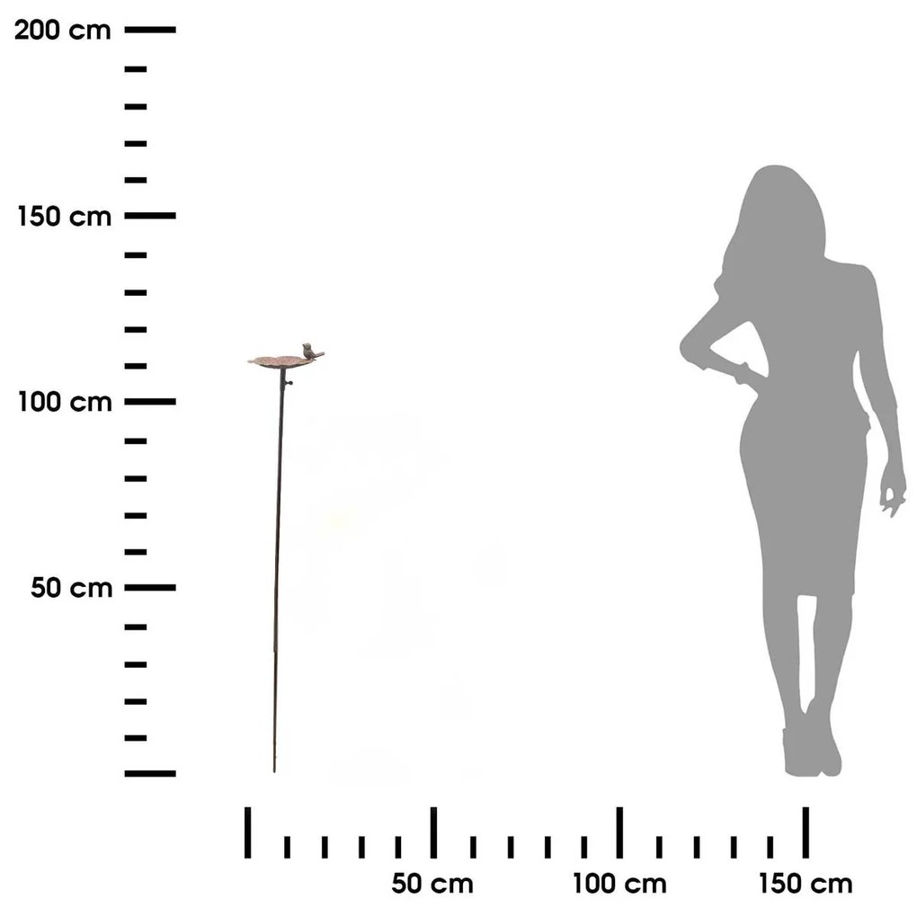 Zapichovací napajedlo pro ptáky Kendra, 117x19,5 cm, kov, měděná