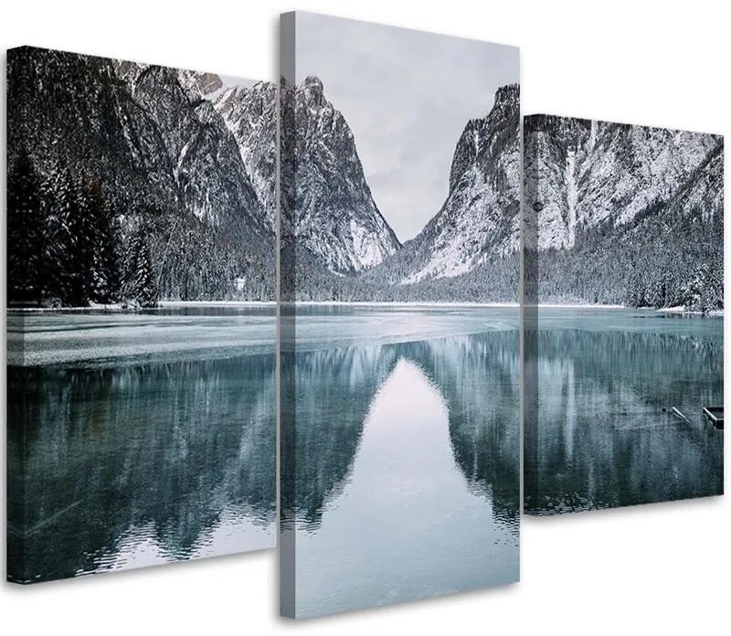 Gario Obraz na plátně Horské jezero - 3 dílný Rozměry: 60 x 40 cm