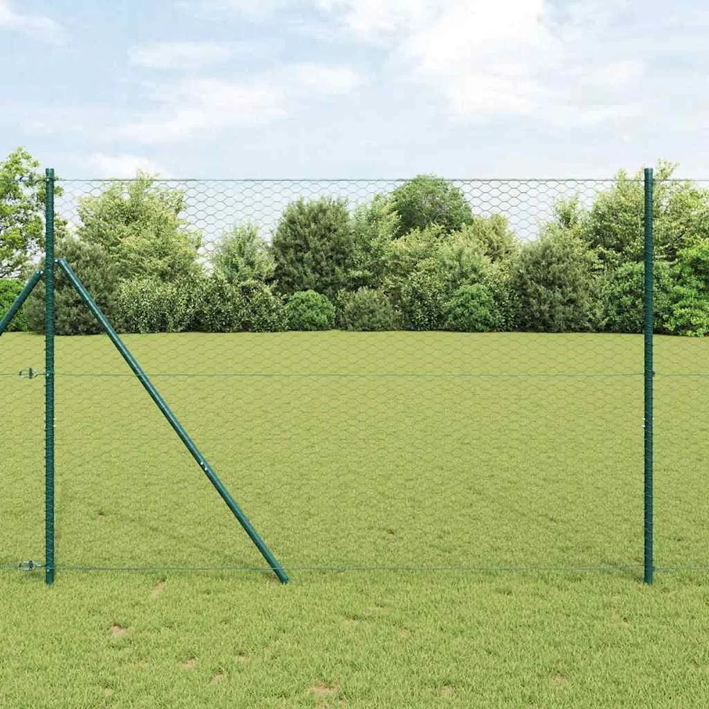 Hexagonální kotvení plotu 50 x 1,6 m Ocel potažená PVC Šedá 3352867