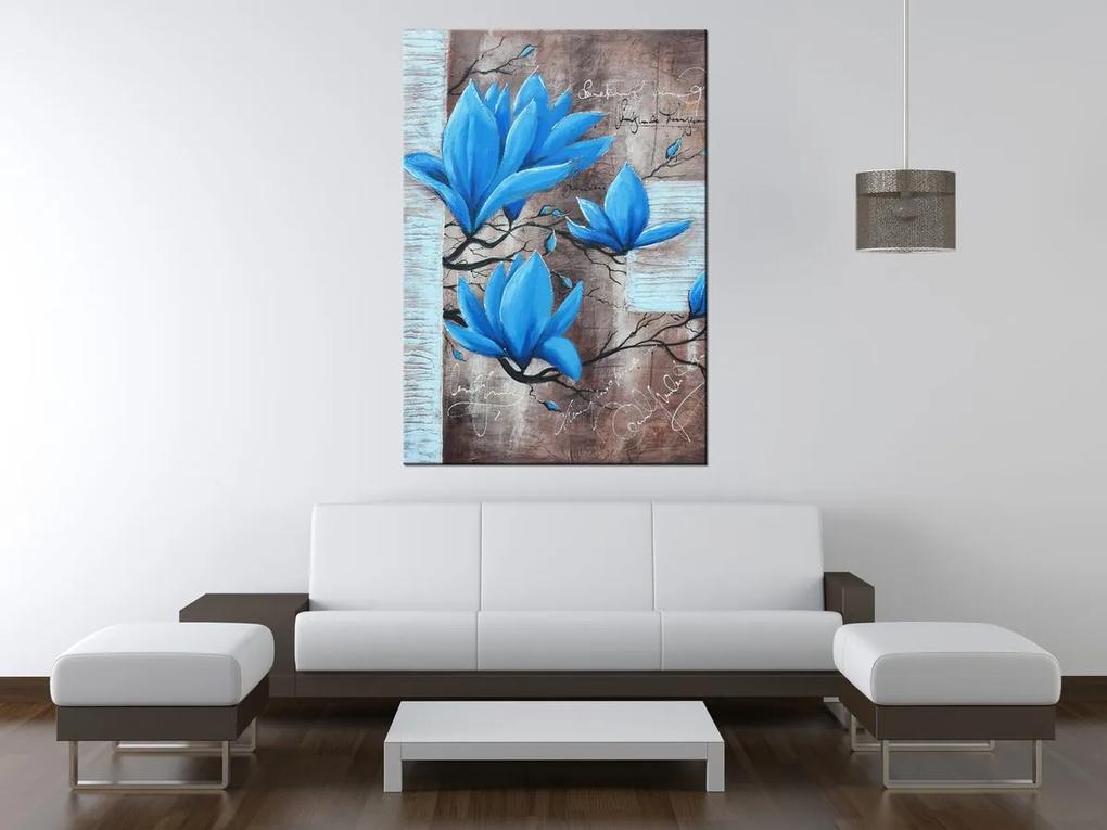 Gario Ručně malovaný obraz Nádherná modrá magnolie Rozměry: 120 x 80 cm