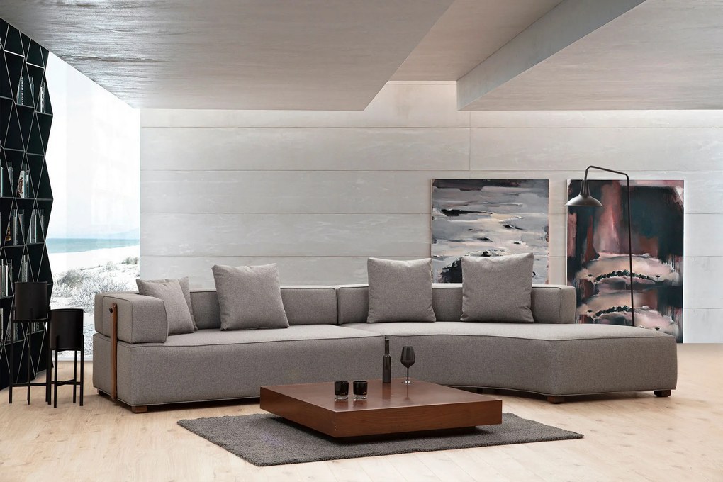 Atelier del Sofa Rohová sedací souprava Gondol-1 (L3-CHL) - Grey, Šedá