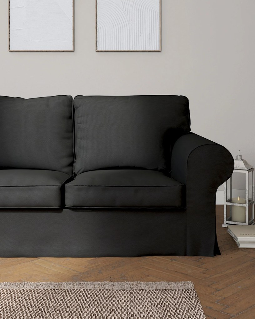 Potah na pohovku IKEA Ektorp 3-místná, rozkládací STARÝ MODEL PIXBO barva černá látka pletený vzor