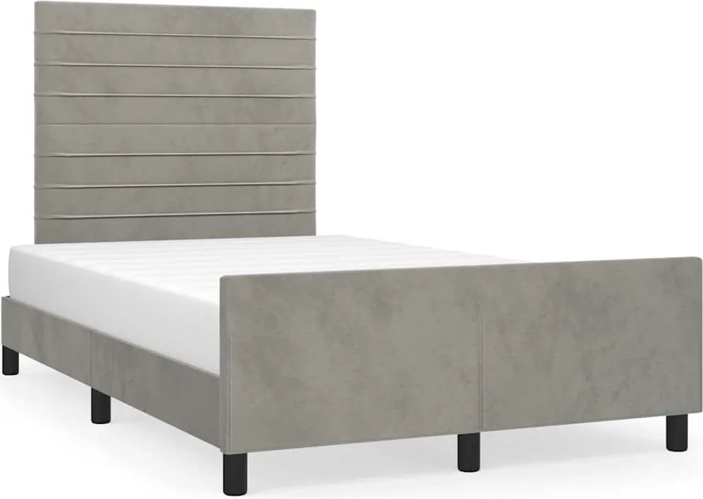 Rám postele bez matrace světle šedá 120 x 200 cm samet 3125806