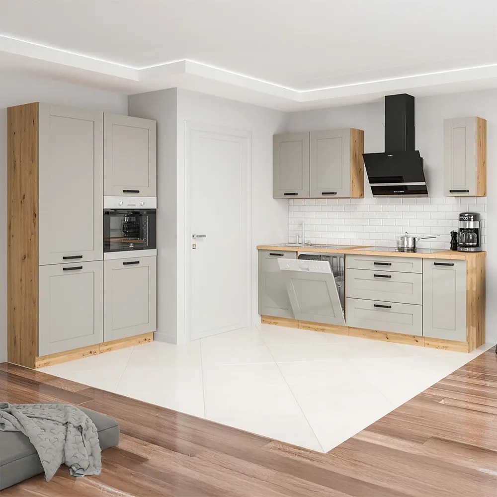 LUNA sa | horní skříňka 45 G-90 1F s policemi | 45 cm | VYSOKÁ | UNI dvířka | artisan/světle šedá