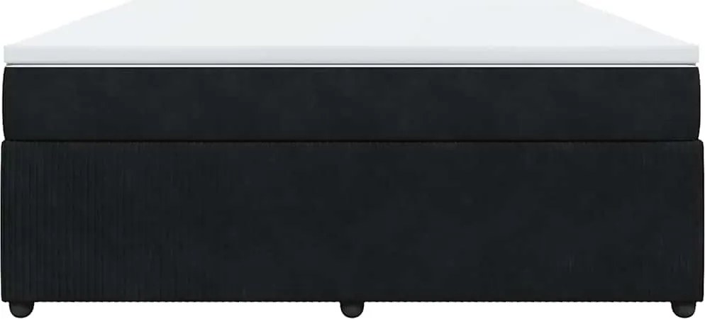 Box spring postel s matrací černá 180x200 cm samet 3285658