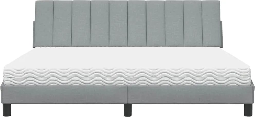 Postel s matrací Hanko světle šedá 180 x 200 cm textil 3310545